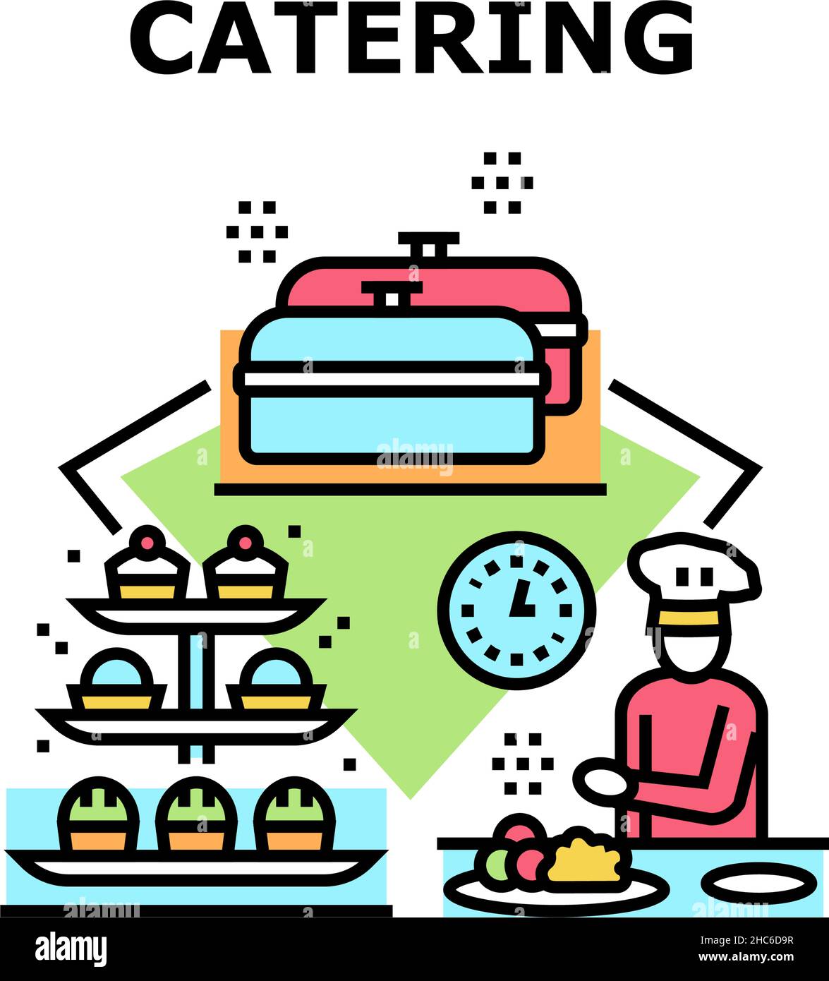 Catering service icons vector illustrations Stock Vector Image & Art ...