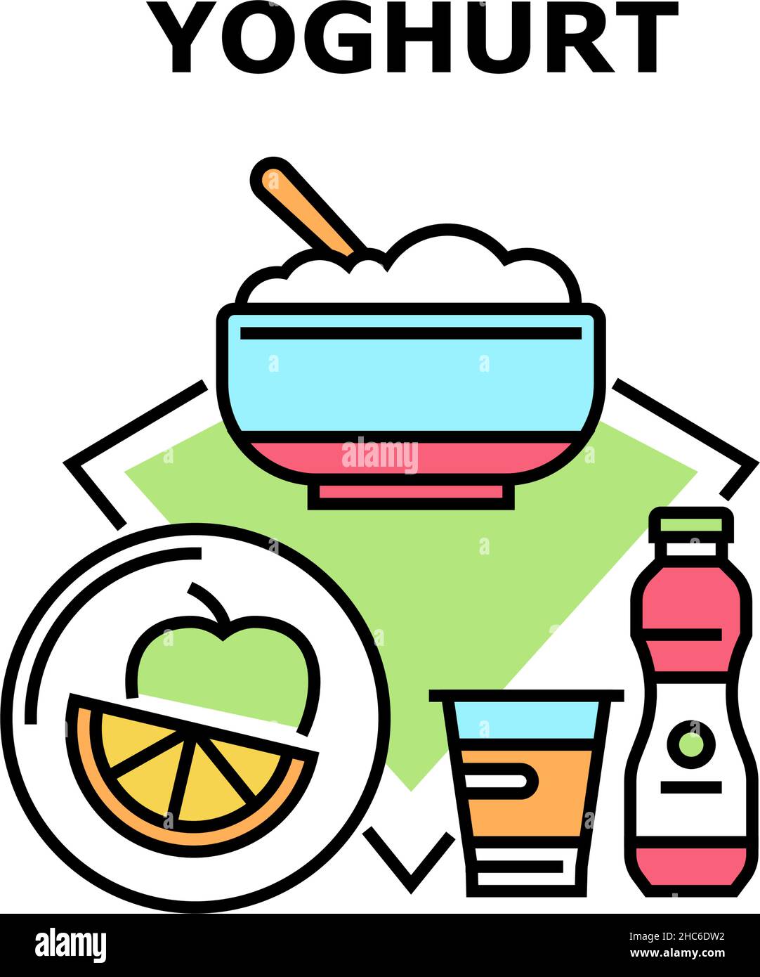 Yoghurt icons vector illustrations Stock Vector Image & Art - Alamy