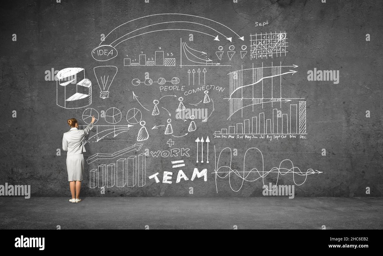 Strategy plan on wall Stock Photo - Alamy