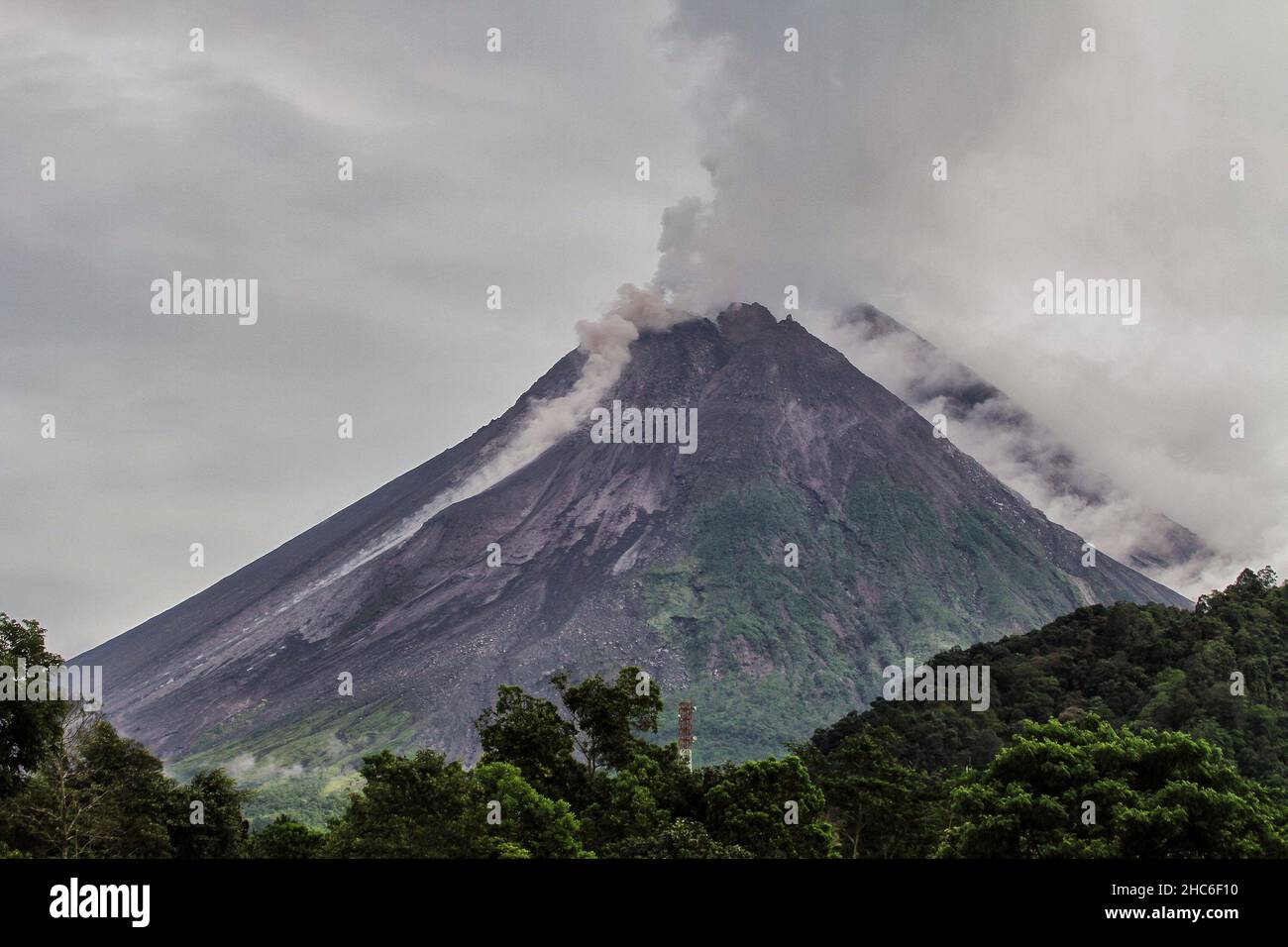 Sleman, Indonesia. 25th Dec, 2021. Mount Merapi, Indonesias most active ...