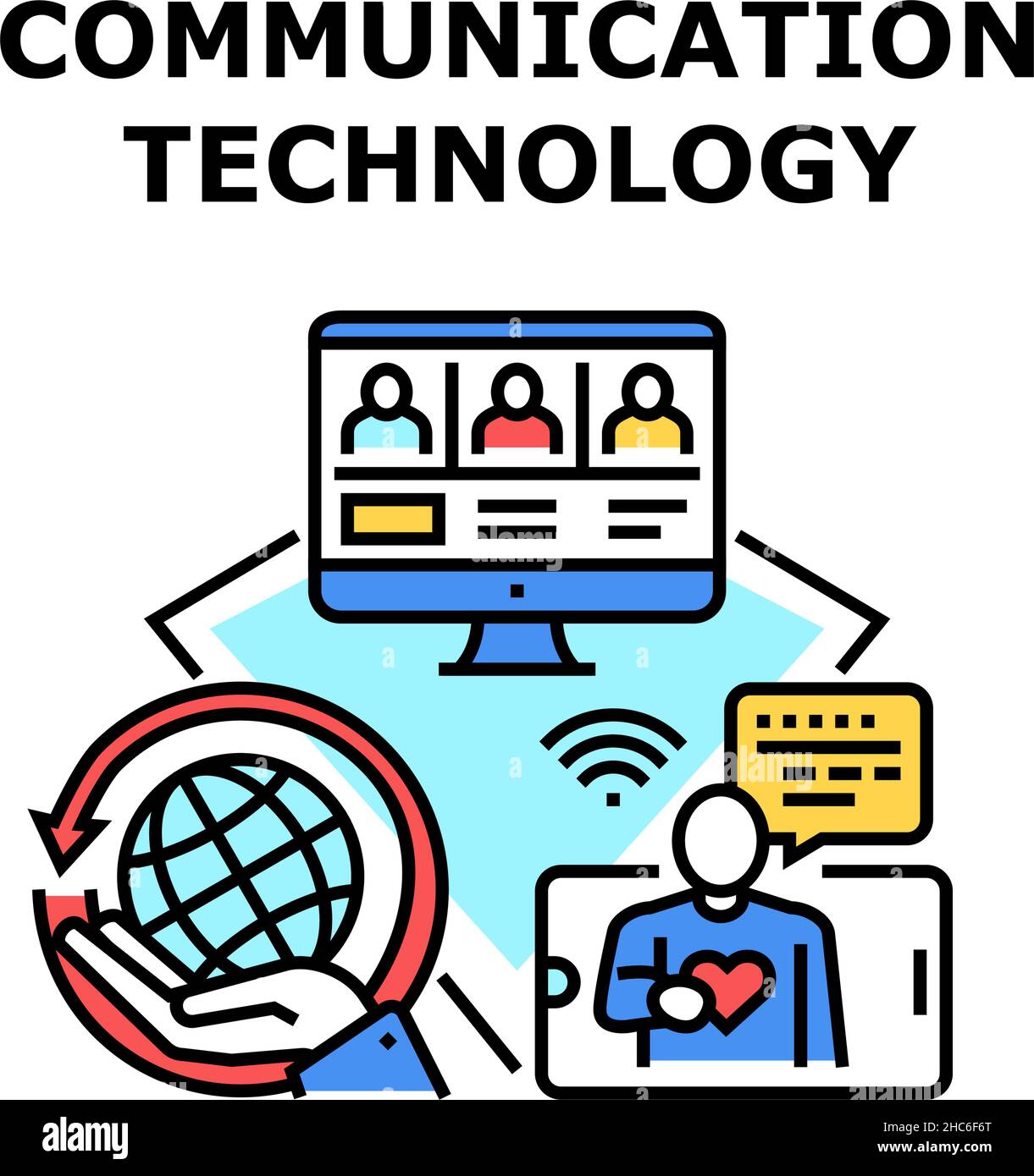 Communication technology icon vector illustration Stock Vector Image ...