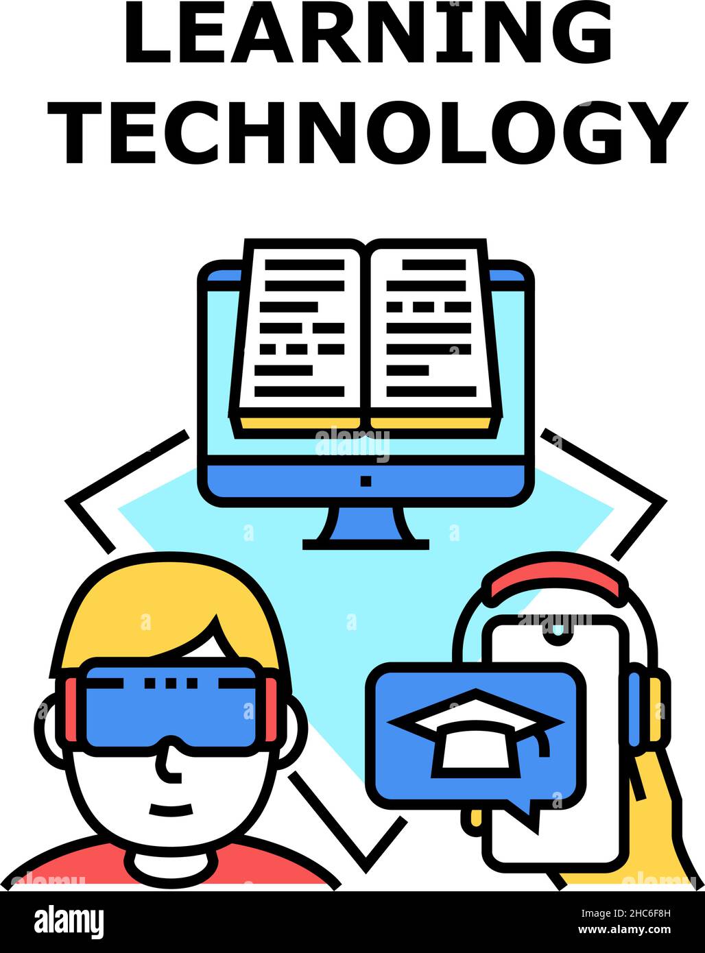 Learning technology icon vector illustration Stock Vector Image & Art ...