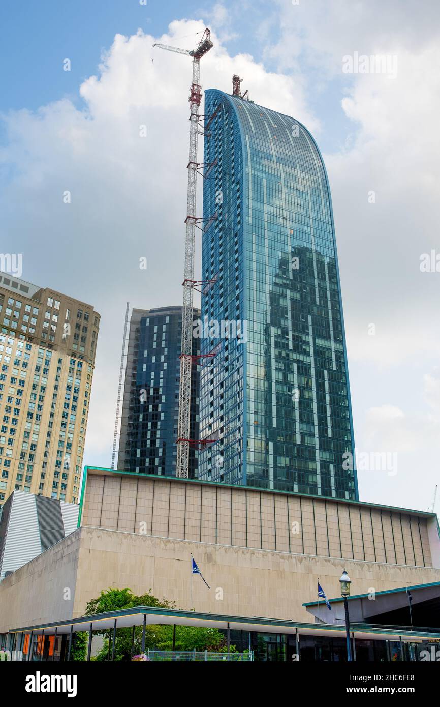 The L tower during final construction phase. The L Tower is condominium ...