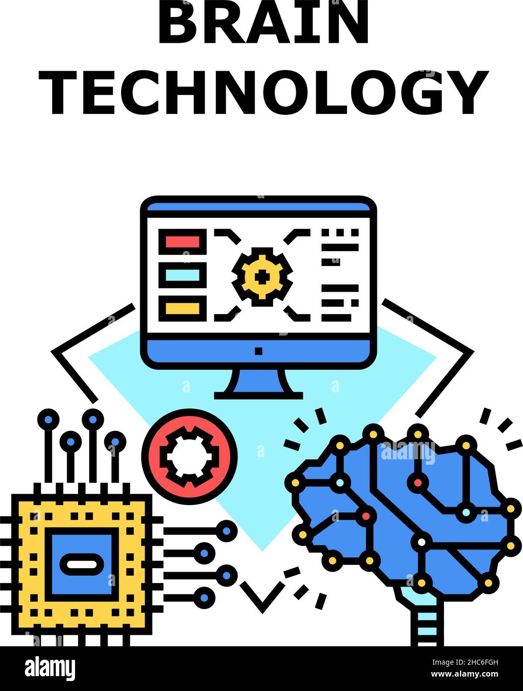 Brain technology icon vector illustration Stock Vector Image & Art - Alamy