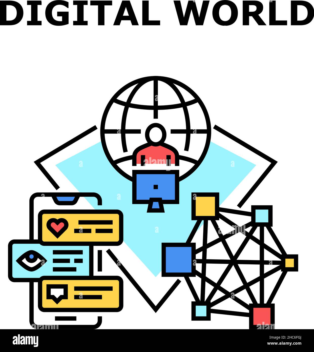 Digital world icon vector illustration Stock Vector Image & Art - Alamy