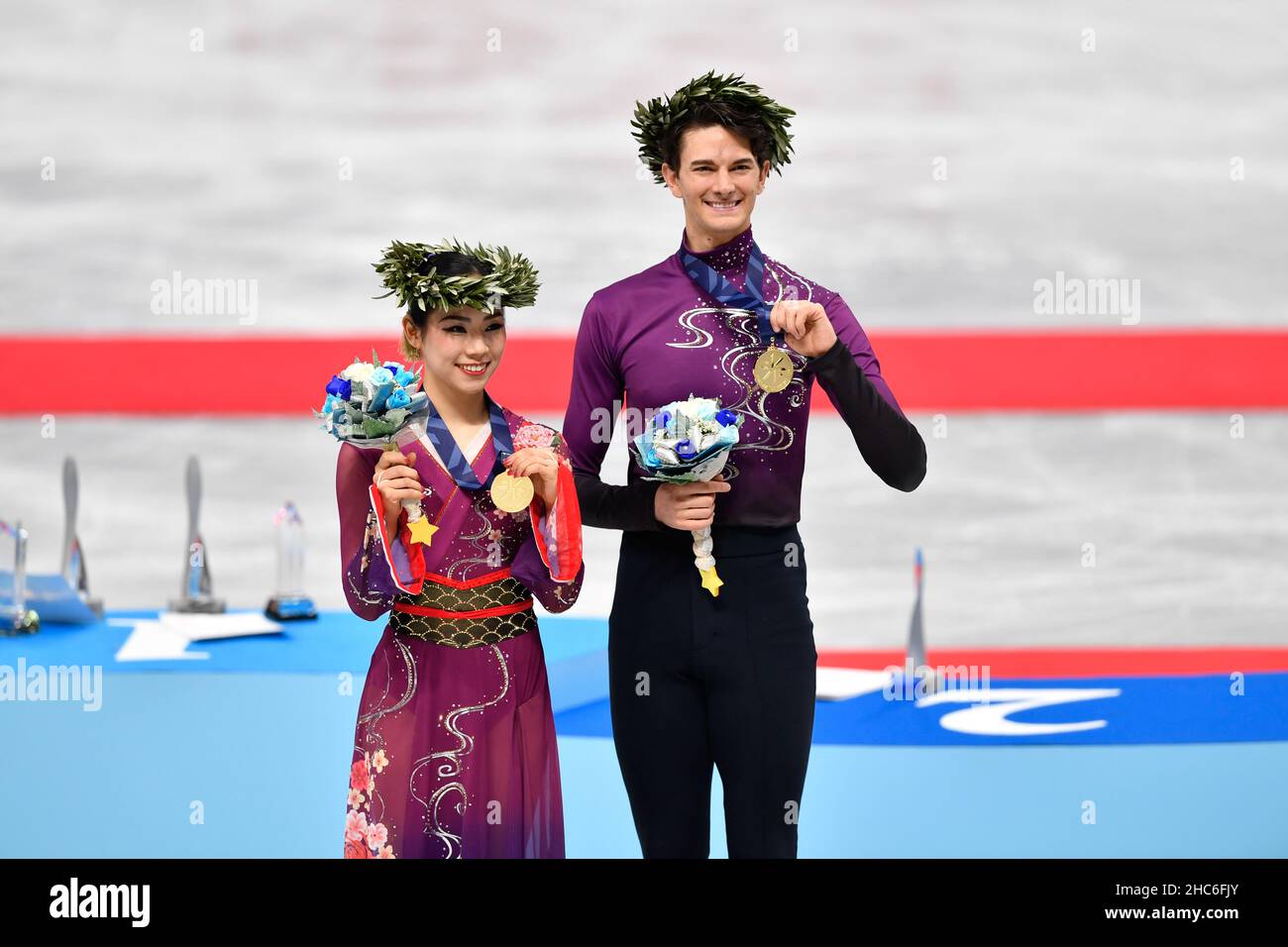 Saitama, Japan. 25th Dec, 2021. Komatsubara Misato (L) and Komatsubara ...