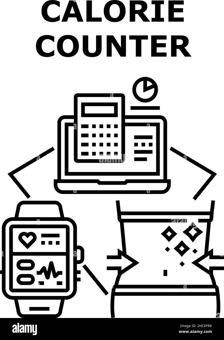 Calorie counter icons vector illustrations Stock Vector Image & Art - Alamy