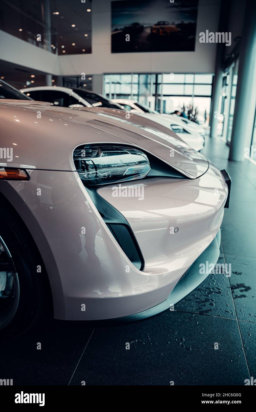 Expensive supercar displayed in the showroom of a car dealership Stock ...