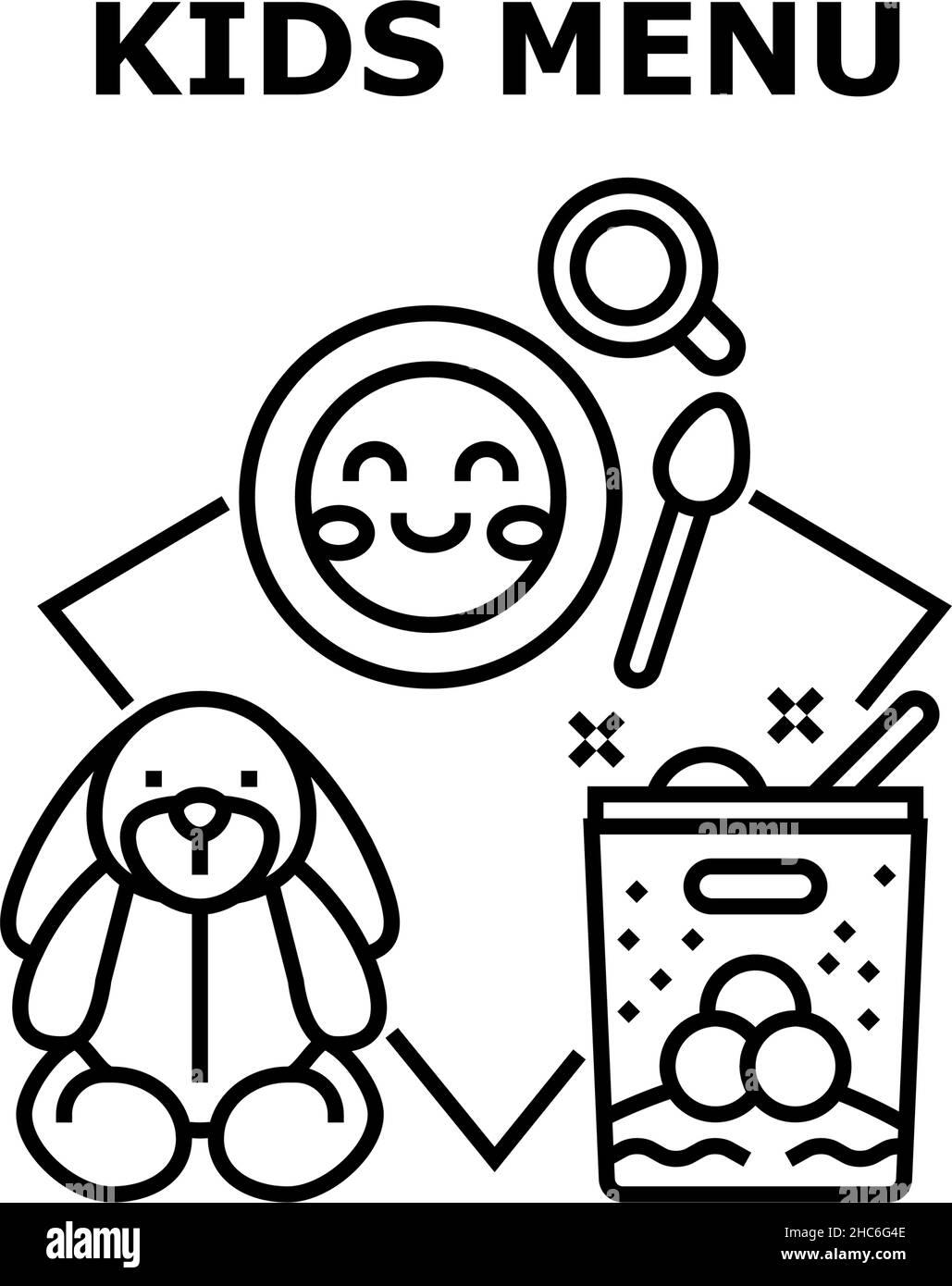 Kids menu icons vector illustrations Stock Vector Image & Art - Alamy