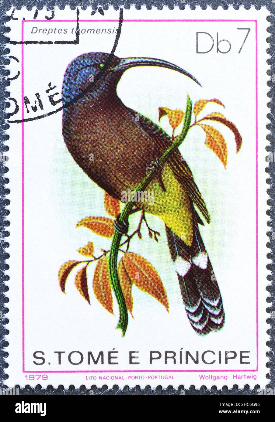 Cancelled postage stamp printed by São Tomé and Príncipe , that shows ...