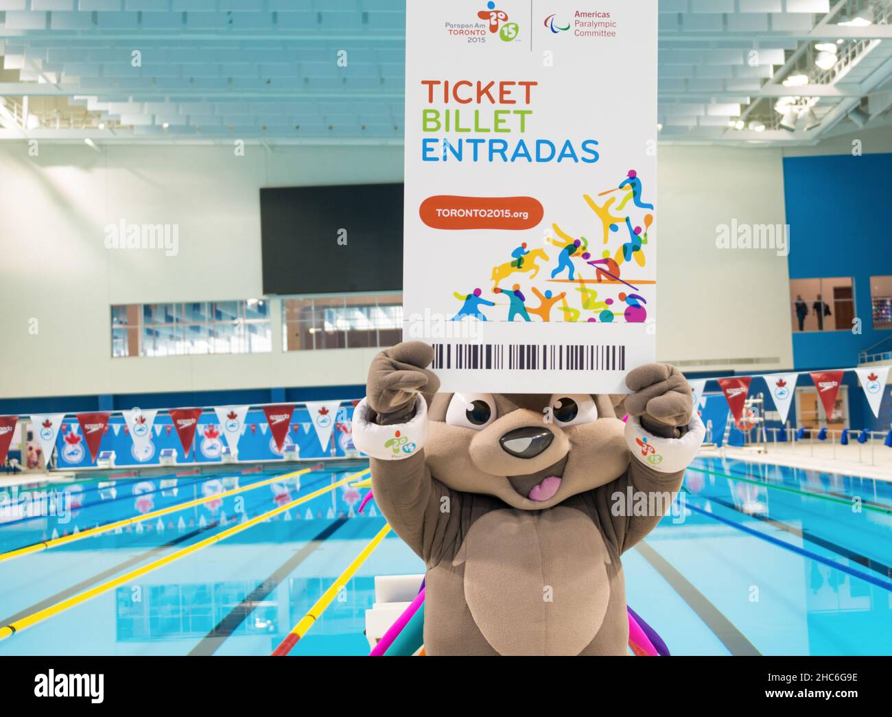 The organizing committee using Pachi the offical mascot of the Toronto ...