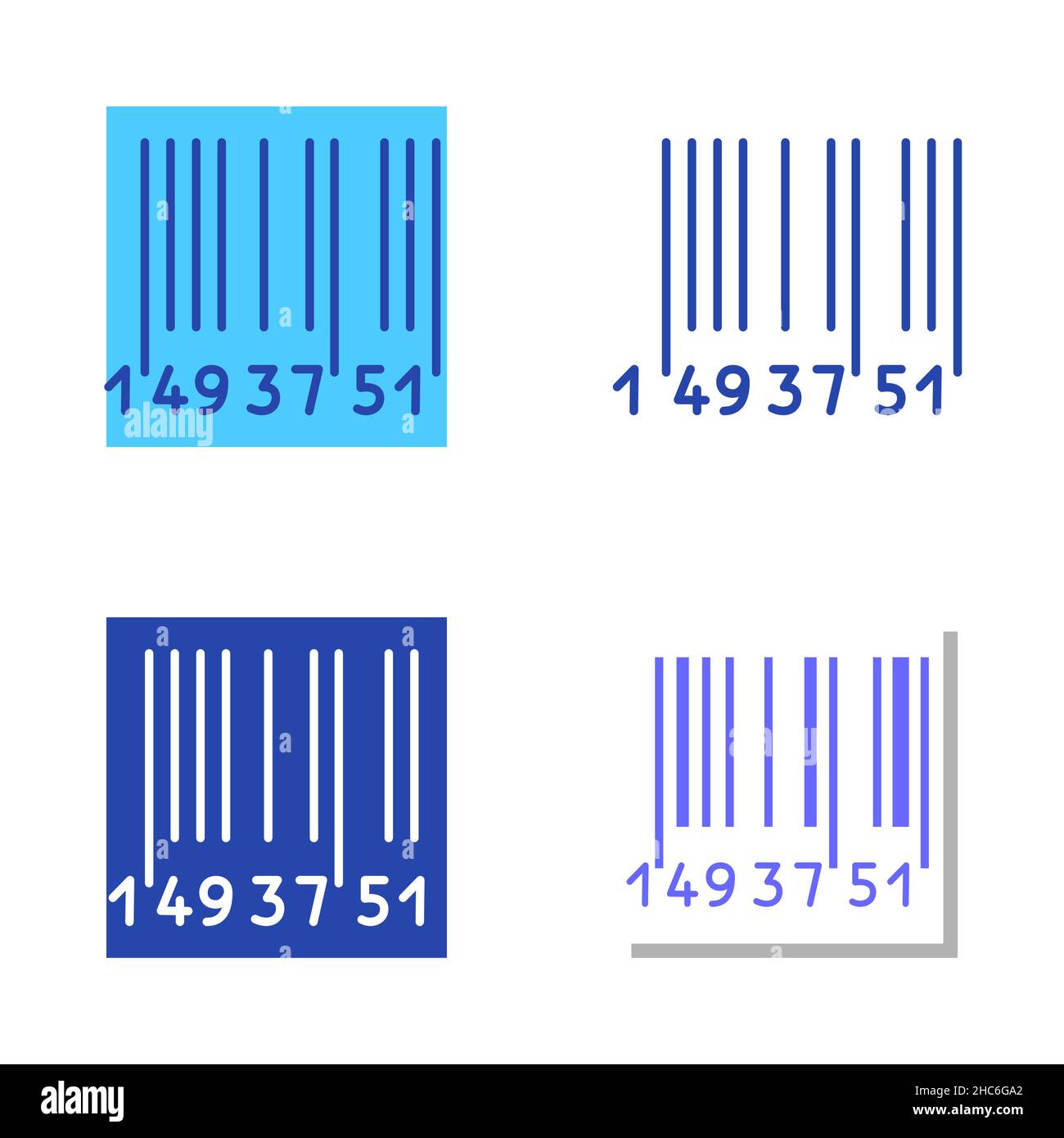 Barcode icon set in flat and line style. Digital identifier. Vector ...