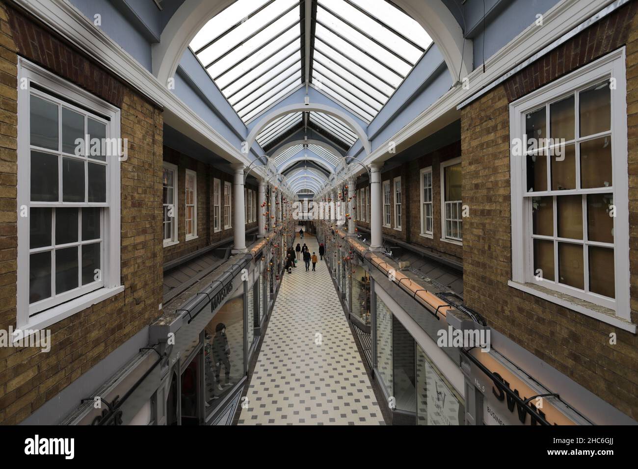 Interior of Westgate Shopping Arcade, Queensgate, Peterborough city ...