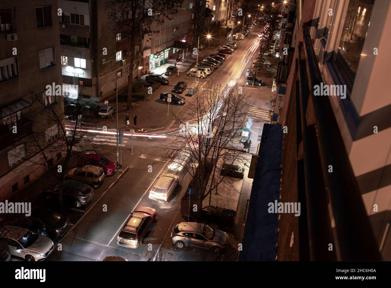 City street traffic at night Stock Photo - Alamy