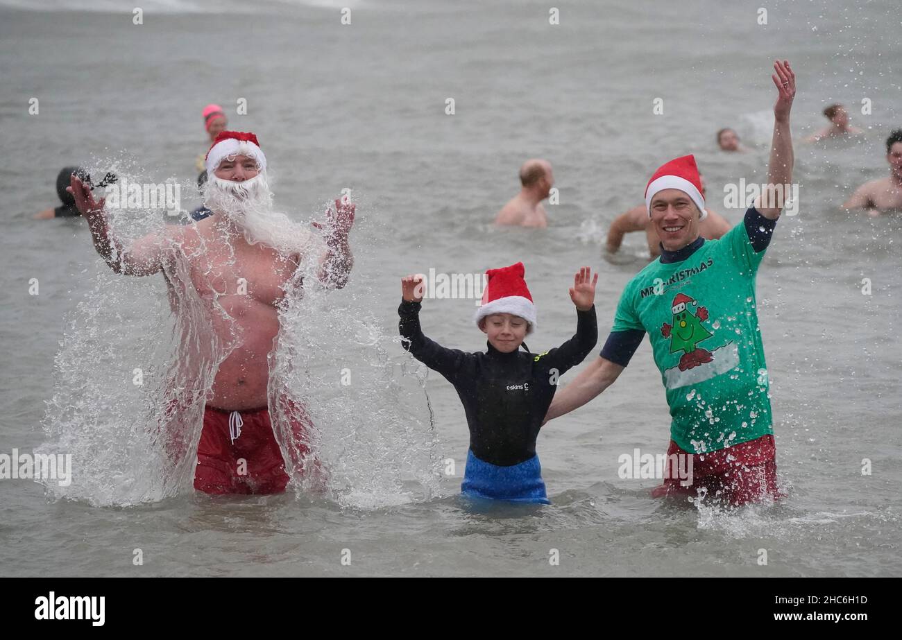 L-R Patrick Corkery, his son Matthew (10) and Colm Dunne during a ...