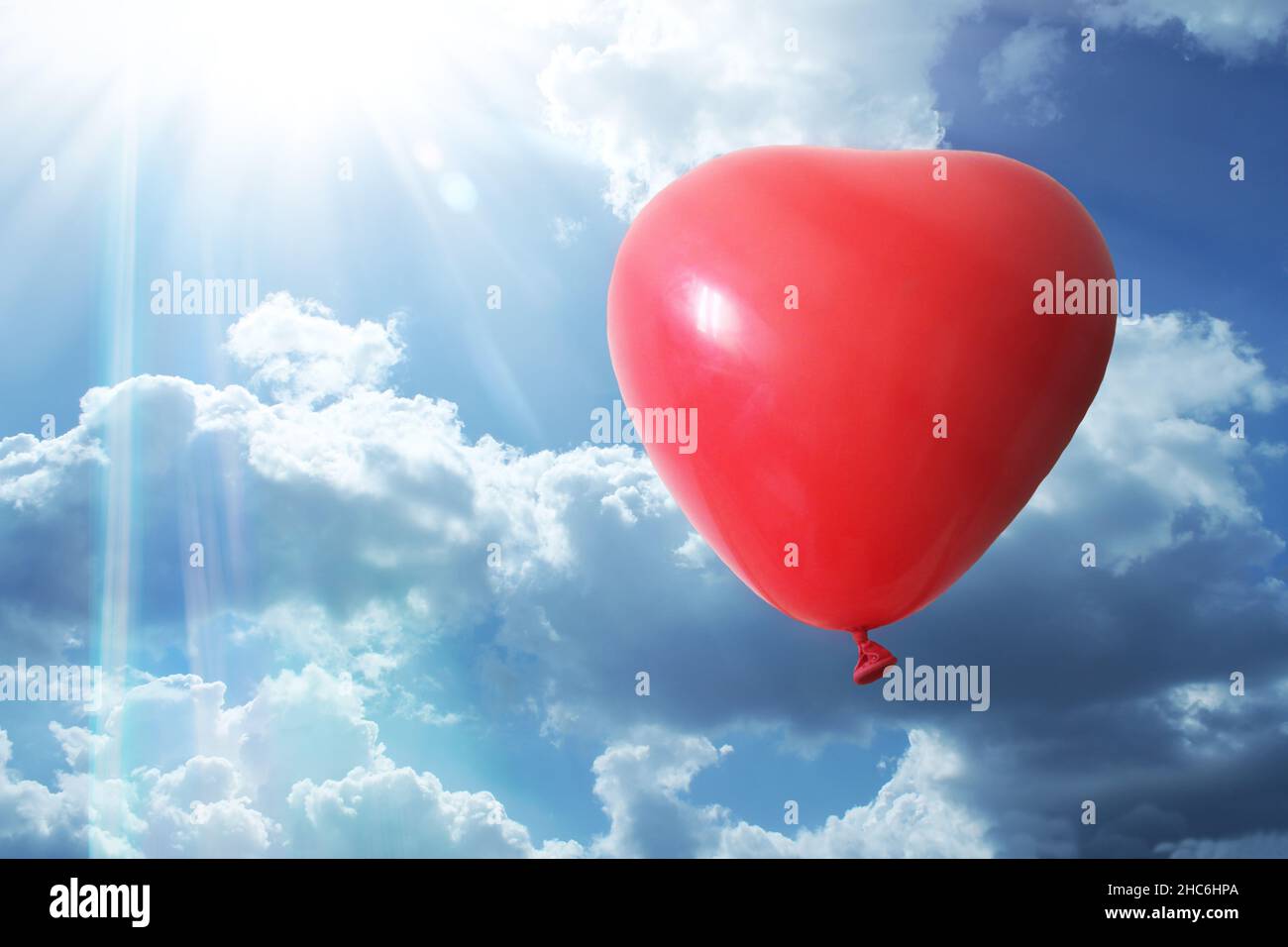One Red Heart Detailed Balloon Stock Photo - Alamy