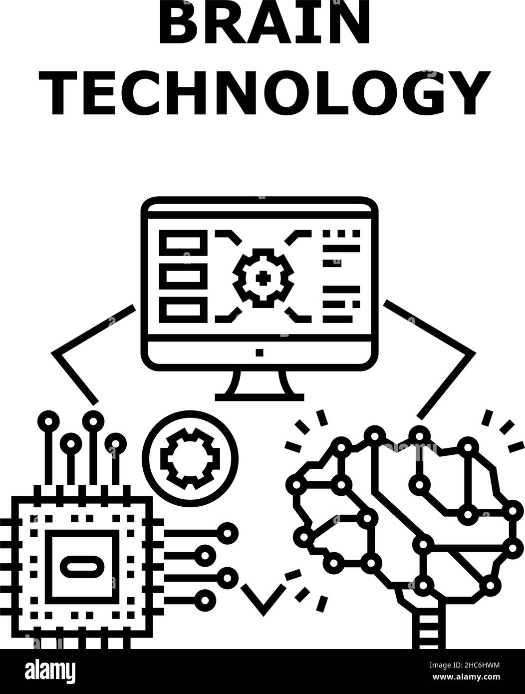 Brain technology icon vector illustration Stock Vector Image & Art - Alamy