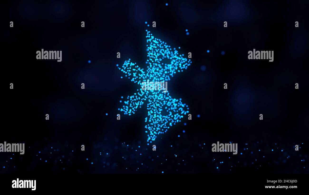 Bluetooth symbol icon in and out animation. Animation of plexus network ...