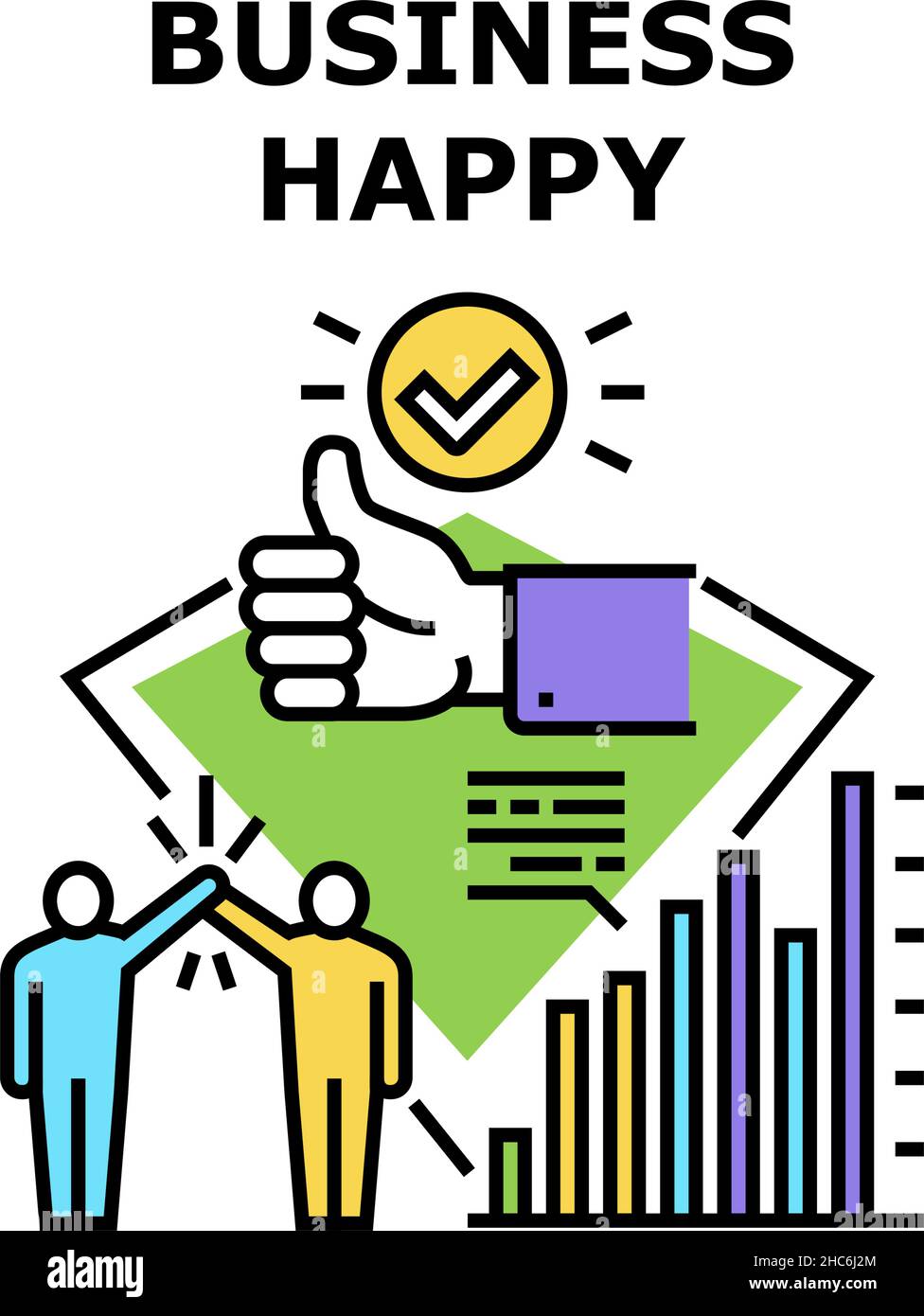 Business Happy Vector Concept Color Illustration Stock Vector Image ...