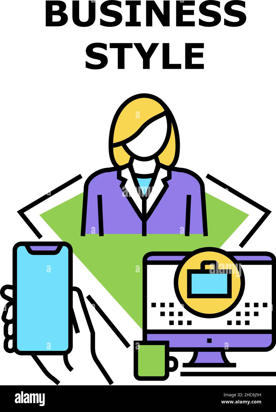 Business Style Vector Concept Color Illustration Stock Vector Image ...