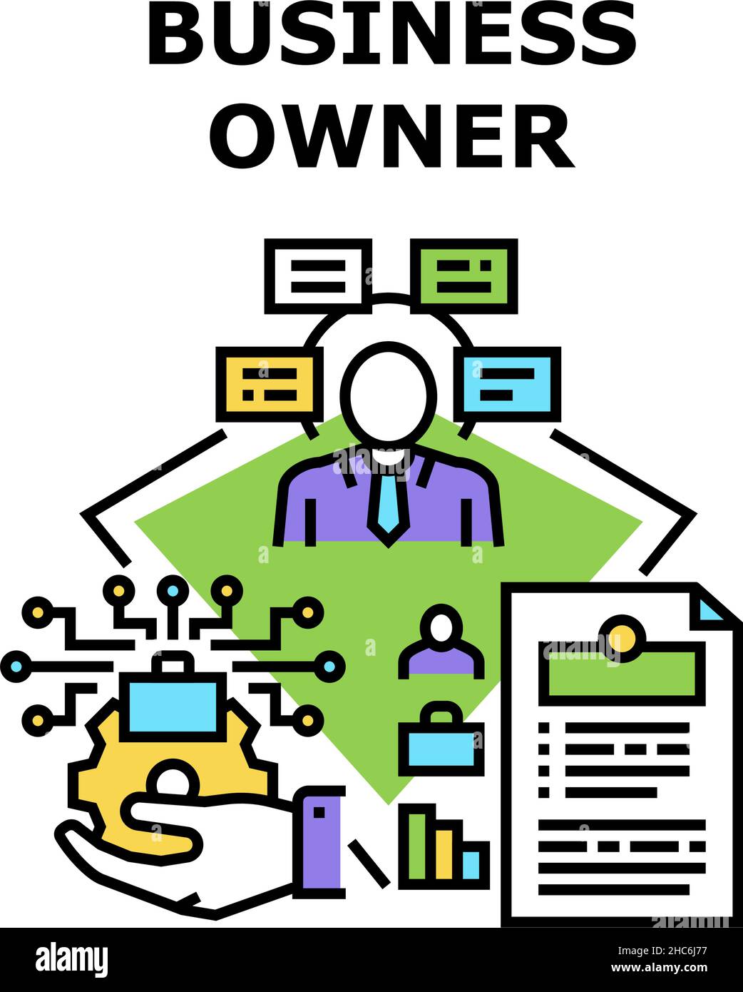 Business Owner Vector Concept Color Illustration Stock Vector Image ...