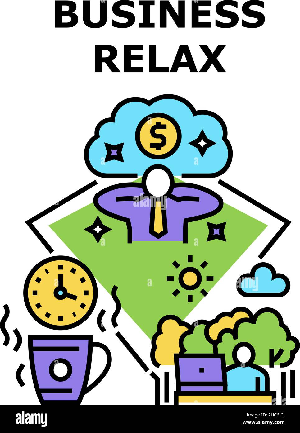 Business Relax Vector Concept Color Illustration Stock Vector Image ...
