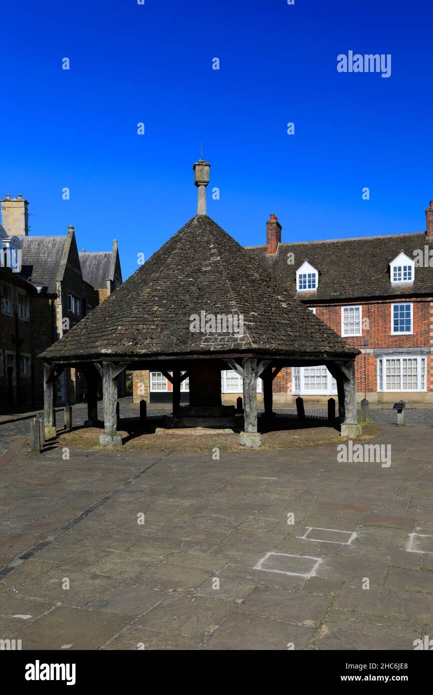 The Wooden Buttercross and All Saints Parish church, market town of ...