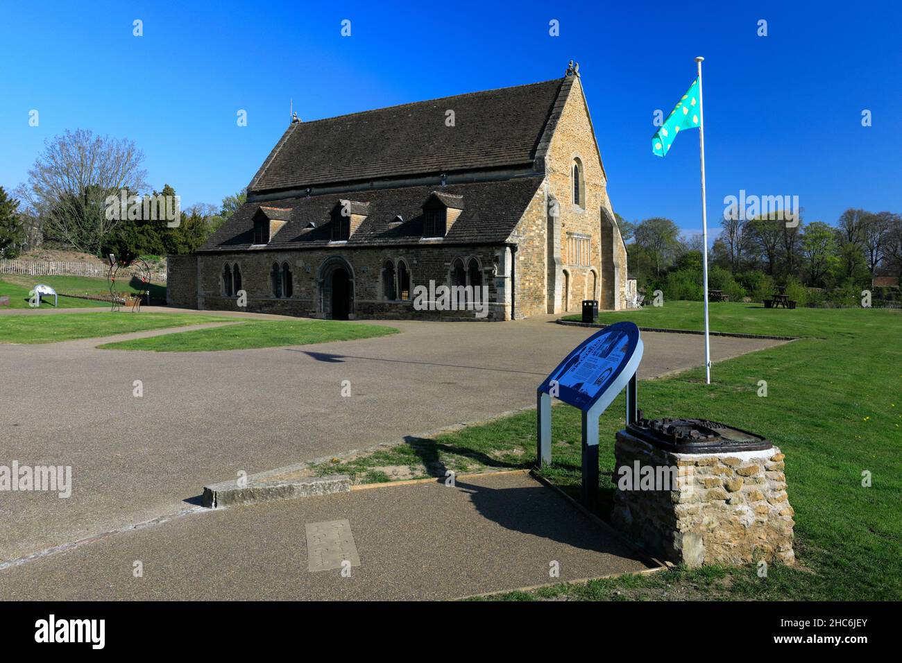 Summer view of Oakham Castle, market town of Oakham, Rutland County ...
