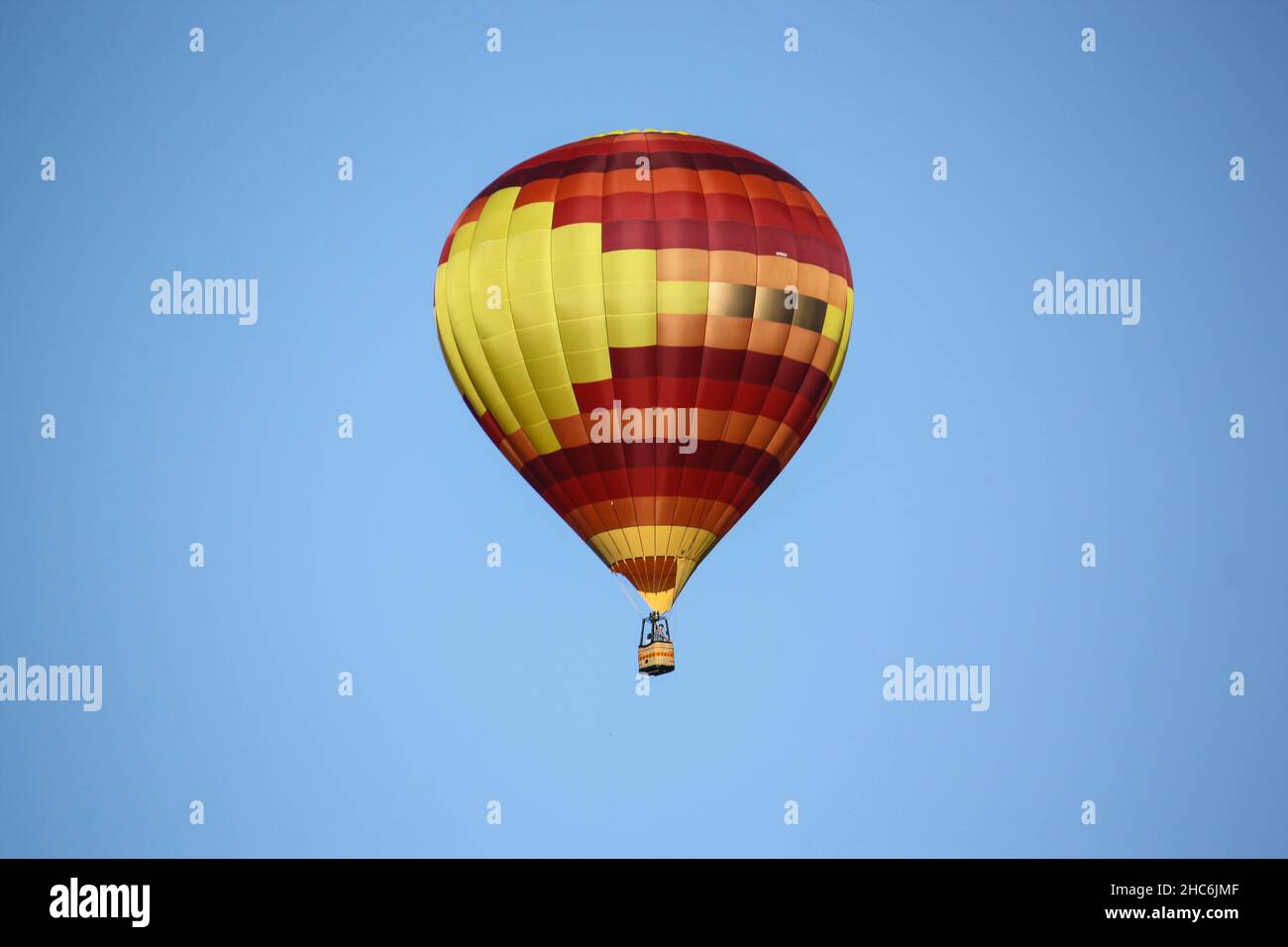 A hot air balloon in flight Stock Photo - Alamy