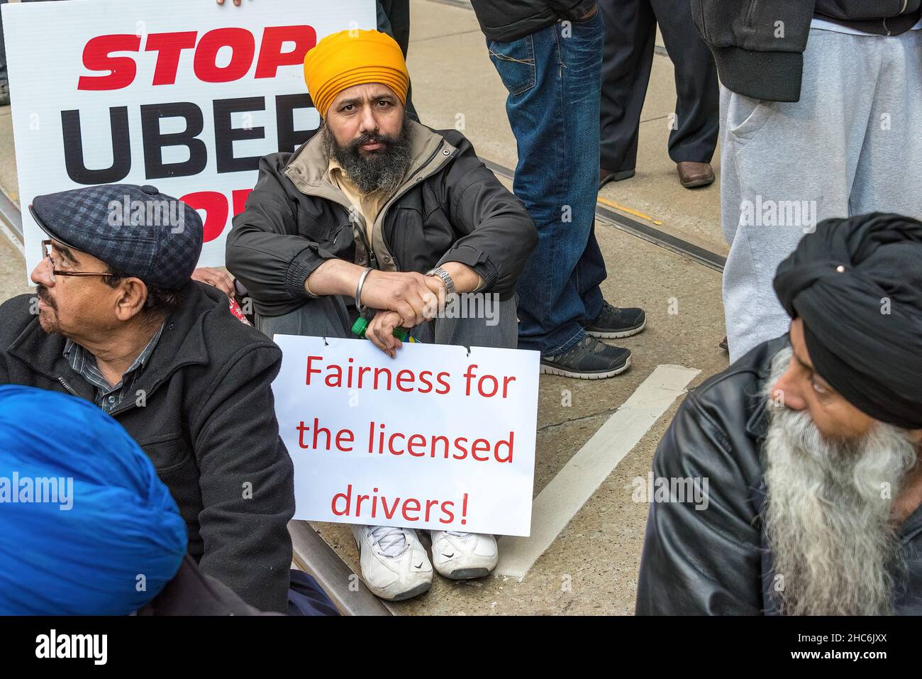 Toronto, Canada - December 9, 2015: Scenes from the Taxi drivers ...