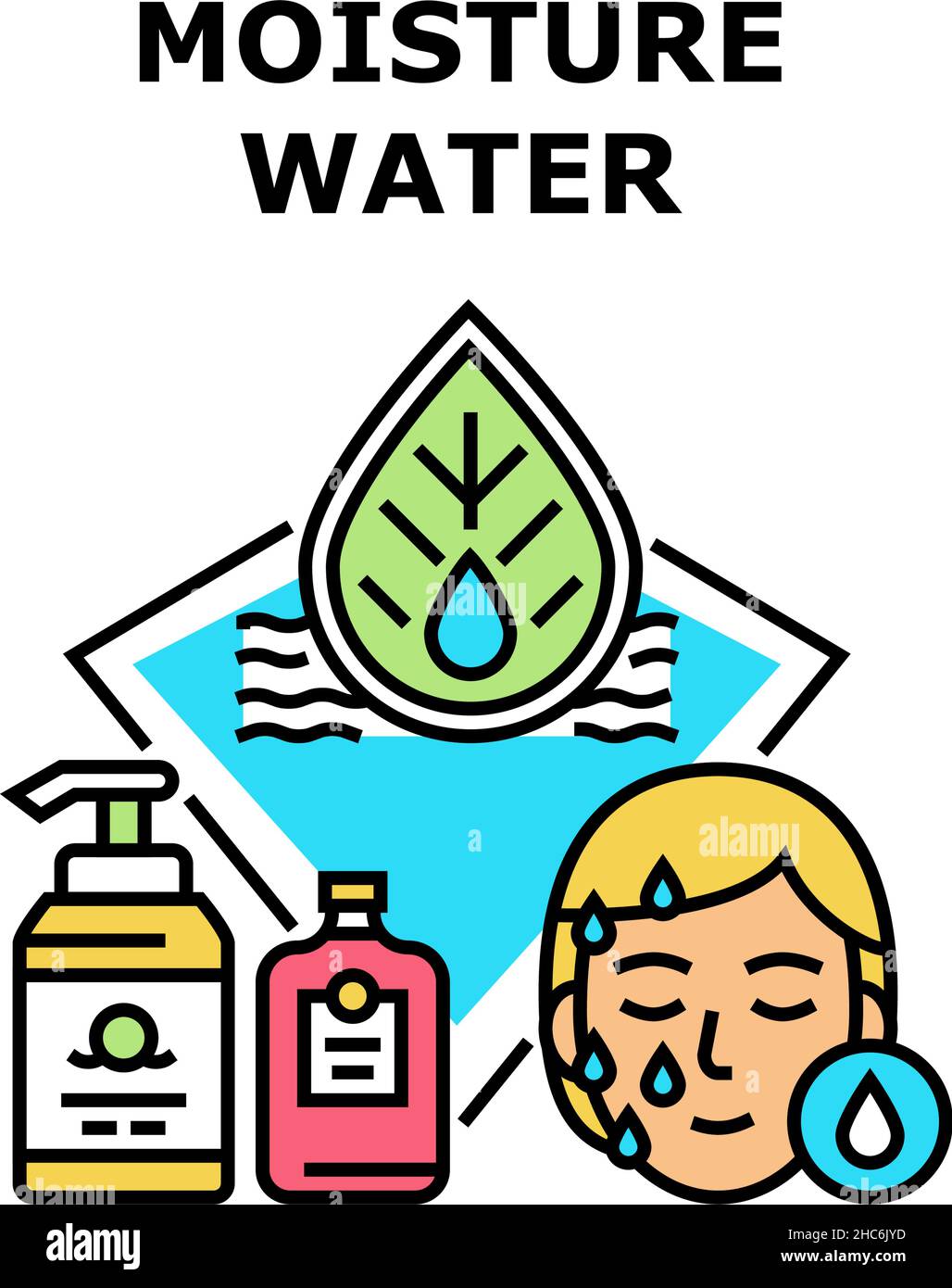 Moisture Water Vector Concept Color Illustration Stock Vector Image ...