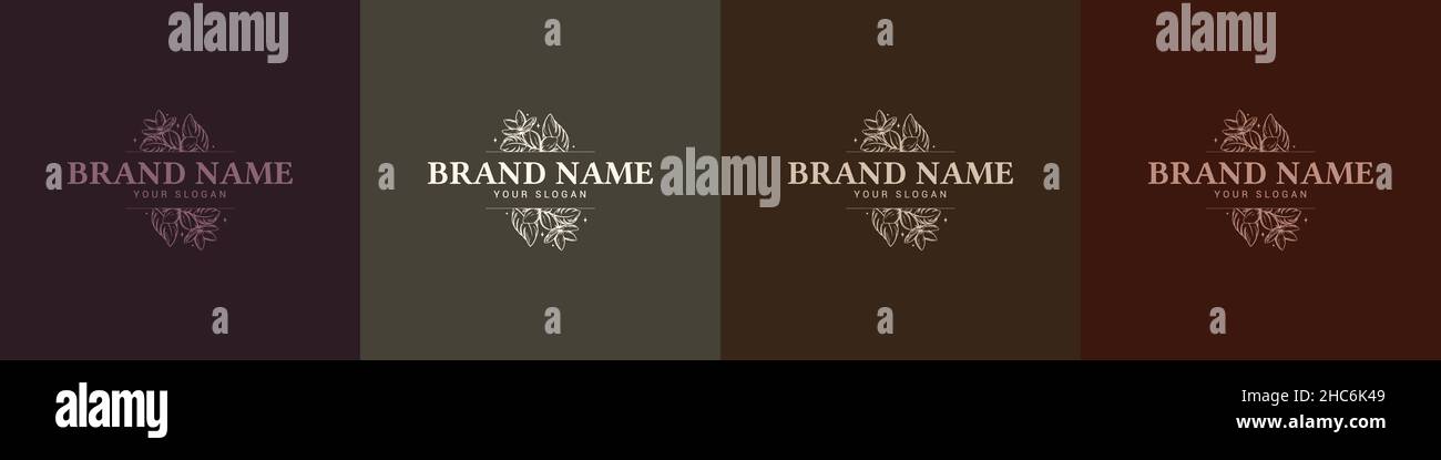 Organic logo flower fruit nature vintage symbol Stock Vector Image ...