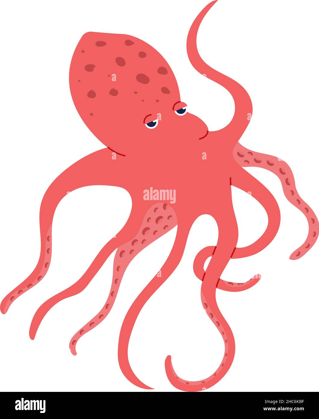Red octopus isolated on white, marine life Stock Vector Image & Art - Alamy