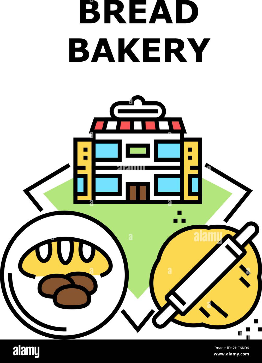 Bakery Bread Vector Concept Color Illustration Stock Vector Image & Art ...