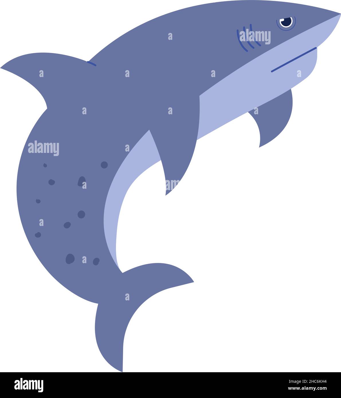 Dangerous sea predator character isolated on white Stock Vector Image ...