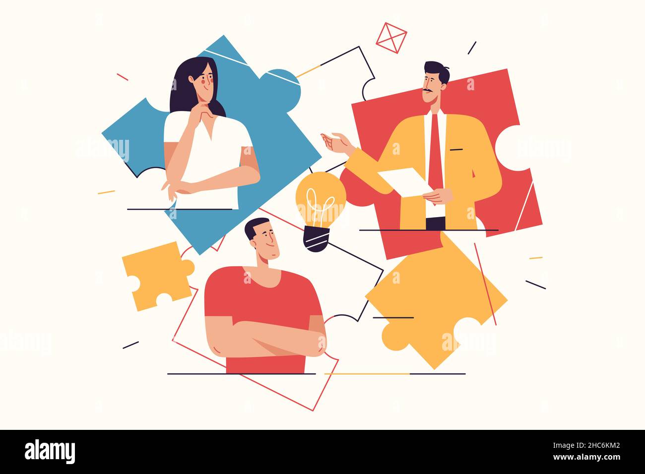 Vector illustration depicting a happy young man finding an effective ...