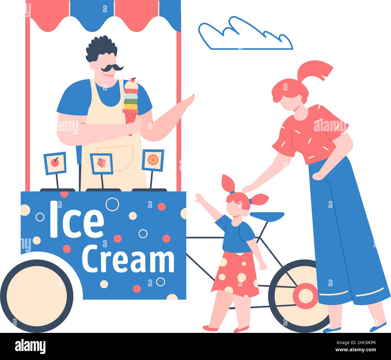 Ice cream stall, street kiosk, sweet food Stock Vector Image & Art - Alamy