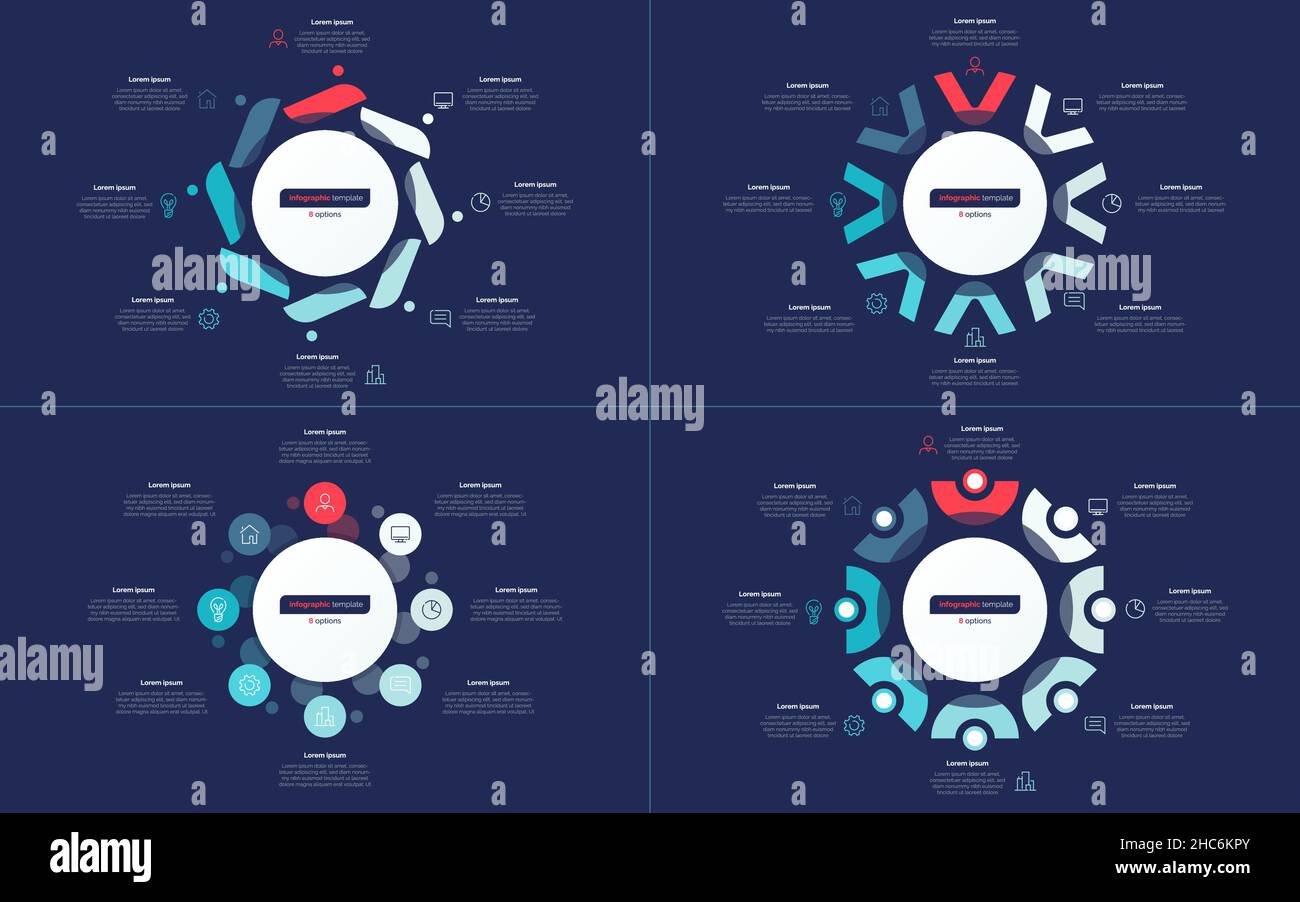 Eight option circle infographic design templates. Vector illustration ...