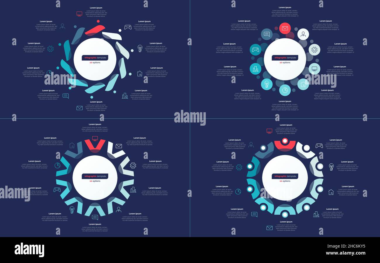 Ten option circle infographic design templates. Vector illustration ...