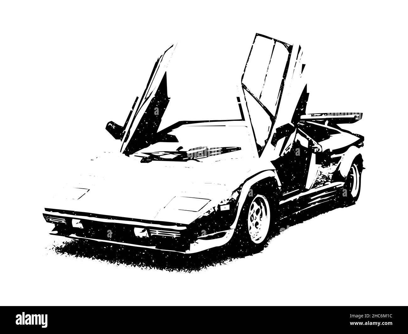 Sports car. Illustration in retro style. Racing sports car. Vintage ...
