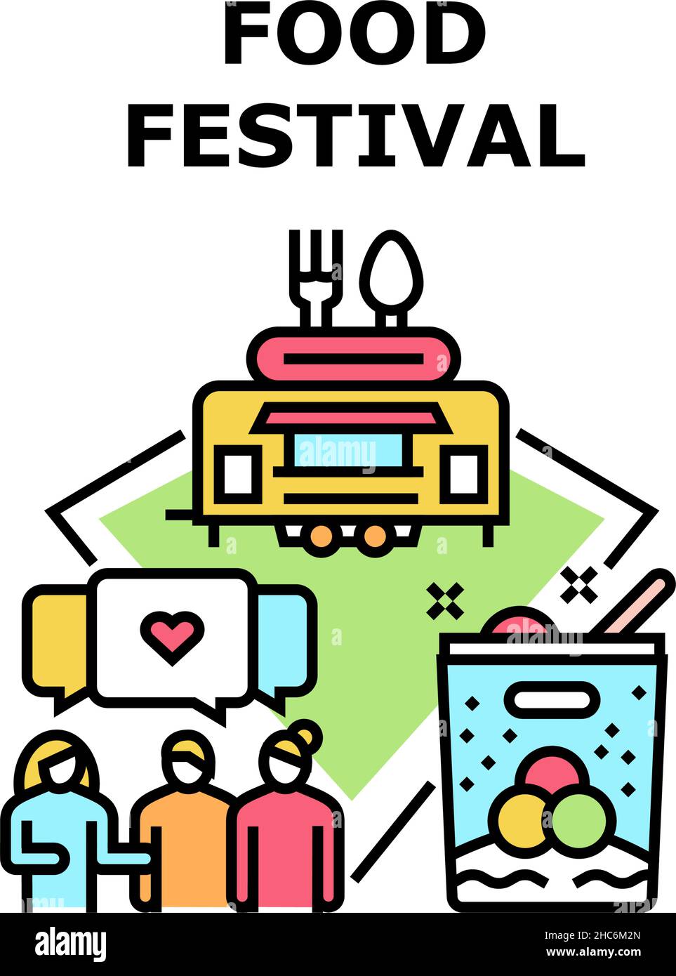 Food Festival Vector Concept Color Illustration Stock Vector Image ...
