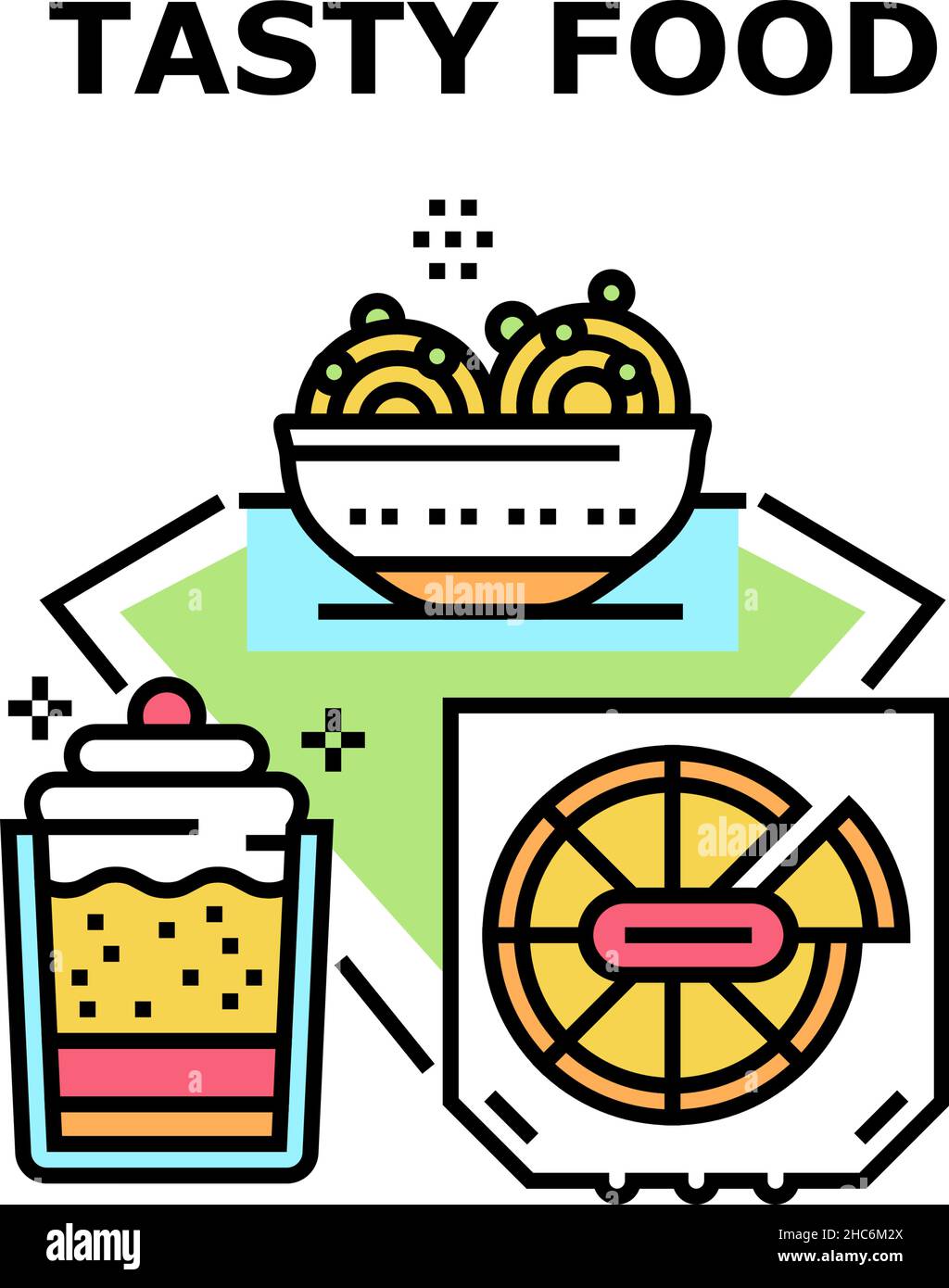 Tasty Food Dish Vector Concept Color Illustration Stock Vector Image ...