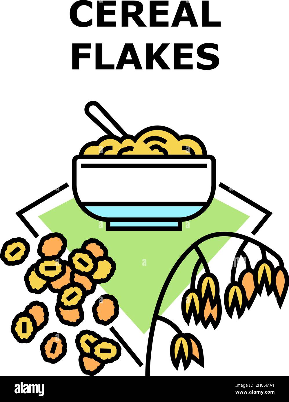 Cereal Flakes Vector Concept Color Illustration Stock Vector Image ...