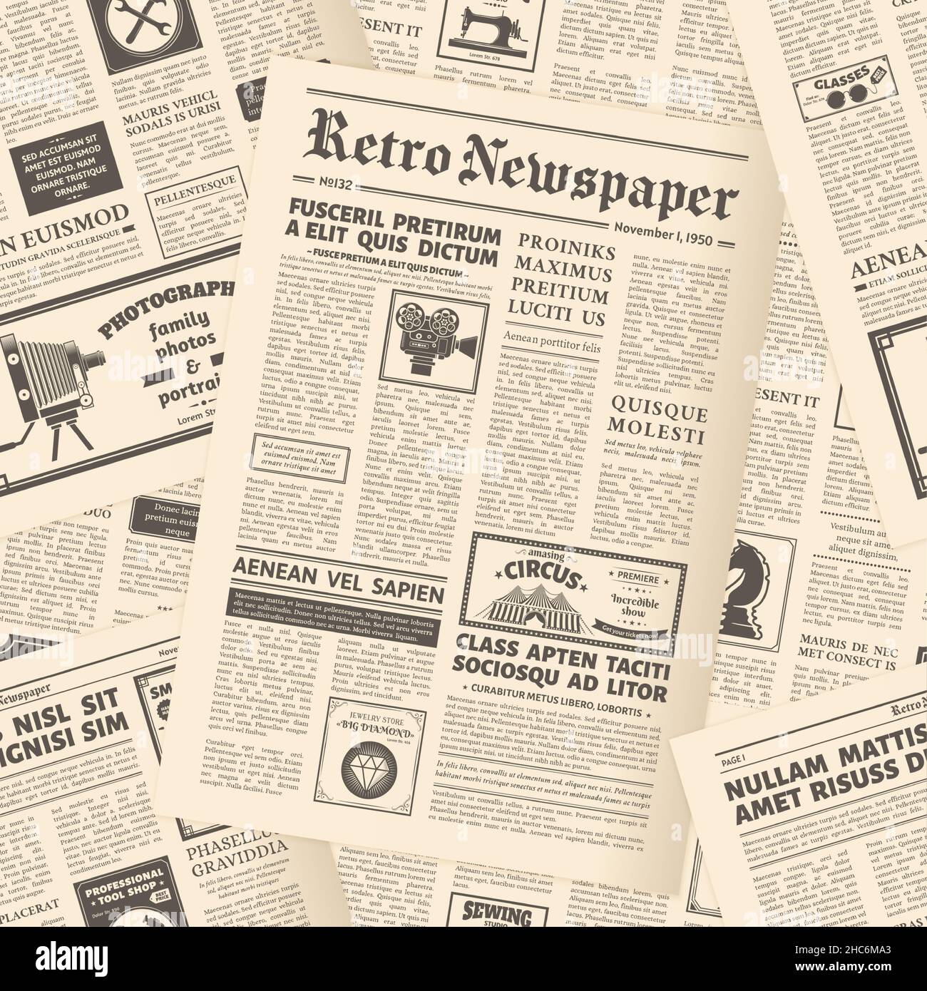 Old Newspaper Background Stock Vector Illustration Of