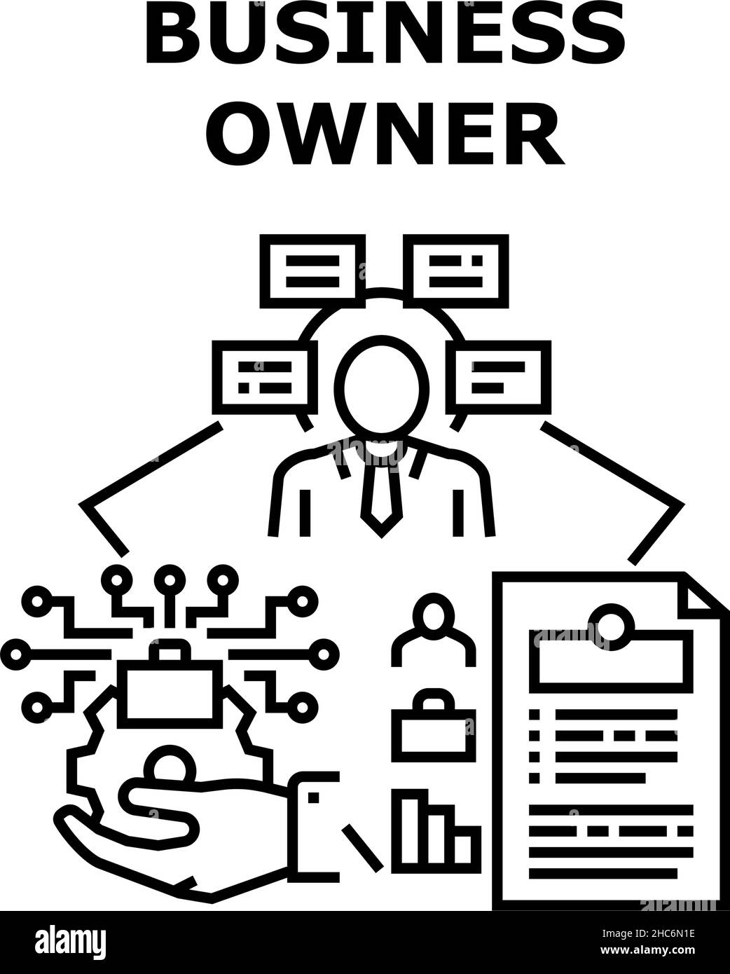 Business Owner Vector Concept Black Illustration Stock Vector Image ...