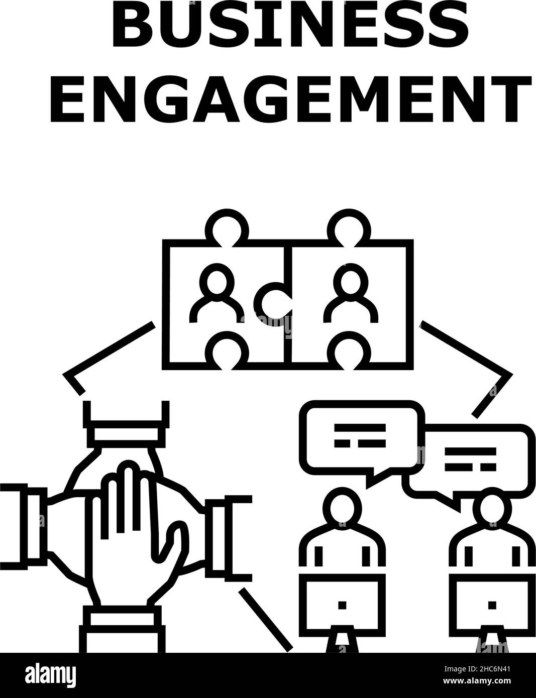 Business Engagement Concept Black Illustration Stock Vector Image & Art ...