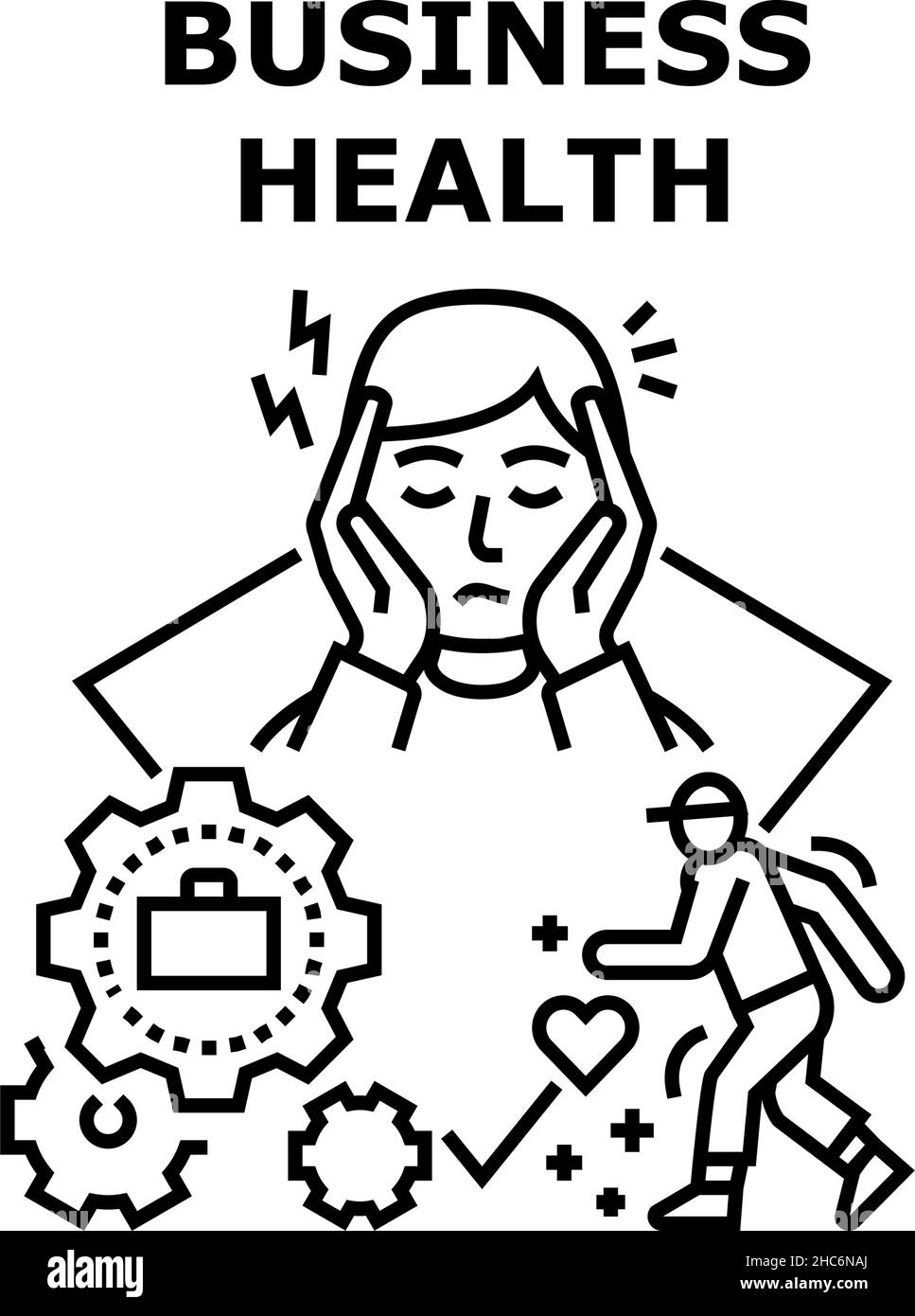 Business Health Vector Concept Black Illustration Stock Vector Image ...