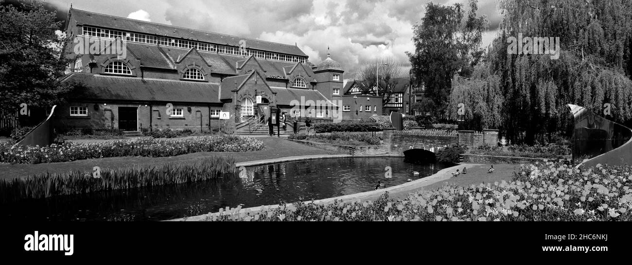 Summer view of the Charnwood Museum, Queens Park, market town of ...