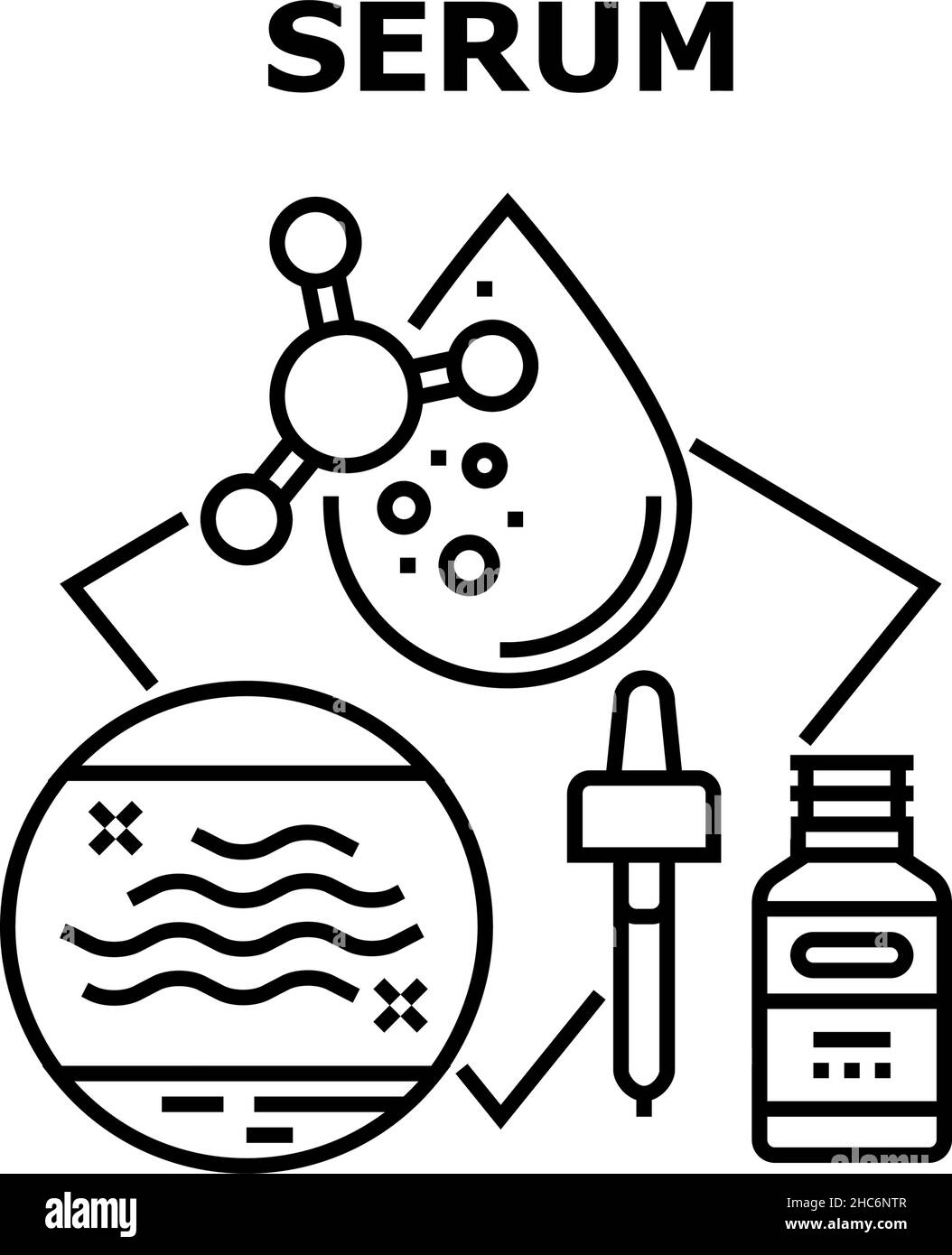 Serum Cosmetic Vector Concept Black Illustration Stock Vector Image ...