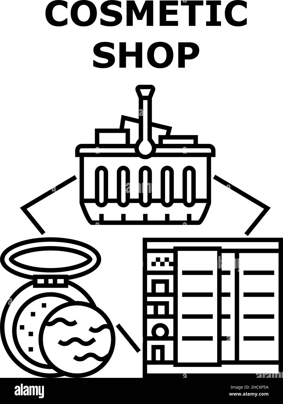 Cosmetic Shop Vector Concept Black Illustration Stock Vector Image ...